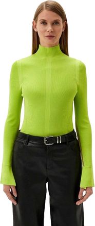 HUGO BOSS Frescia Pullover Top f&uuml;r Damen, Viskose, Anliegend, Lang&auml;rmlig (Leuchtend Gelb)