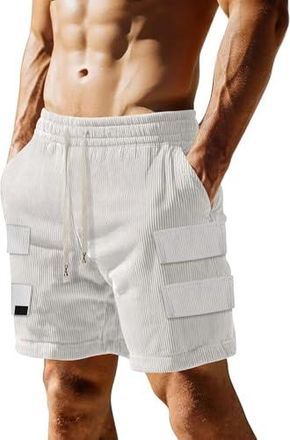 Generic Short de randonn&eacute;e pour homme - Short cargo pour homme - Pantalon de marche cargo pour homme - Taille britannique - Pantalon de marche court - Pantalo