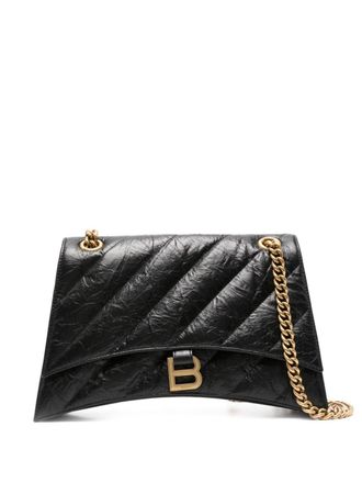 Balenciaga sac port&eacute; &eacute;paule Crush m&eacute;dium - Noir