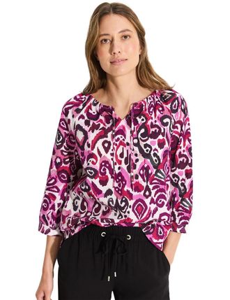 Cecil Damen B344778 Tunika Bluse mit Print, Bloomy pink, 42