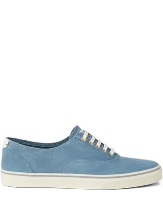 Brunello Cucinelli baskets en cuir retourn&eacute; - Bleu