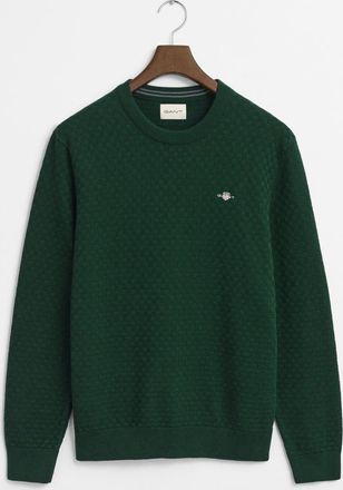 GANT Pullover mit Schachbrett-Struktur und O-Neck in