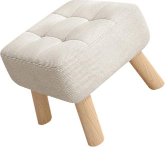 Valiclud Weicher Gepolsterter Fußhocker Sitzhocker mit Abnehmbarem Bezug und Stabilem Massivholzrahmen für Bad Schlafzimmer und Wohnzimmer rutschfest und Leich