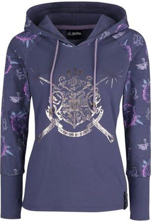 Harry Potter Blason Poudlard Femme Sweat-Shirt à Capuche Lilas 3XL 95% Coton, 5% Élasthanne Slim Fit