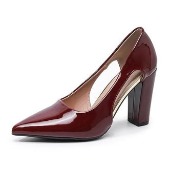 Generic Escarpins habill&eacute;s &agrave; bout pointu avec d&eacute;coupe lat&eacute;rale pour femme - Escarpins habill&eacute;s pour &eacute;v&eacute;nements daffaires, f&ecirc;tes, formels, rouge vin, 38.5 EU