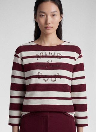 Rabe 3/4-Arm-Shirt im Streifen-Design und mit Glitzersteinen