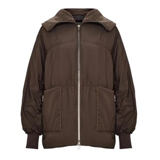 Cesare Gaspari Shearling-Kragen Puffer Jacke - - Jackets - Damen - Braun - L