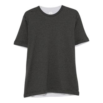 Eleventy T-shirt &agrave; manches courtes effet superpos&eacute; - Homme - Tops - Gris - Taille: XL
