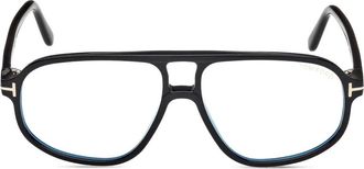 Tom Ford Eyewear lunettes de vue à double monture - Noir