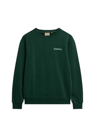 Superdry Herren Core Logo City Sweatshirt mit Rundhalsausschnitt Emaillegr&uuml;n S