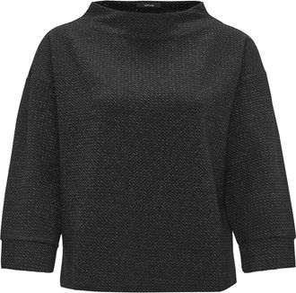 OPUS Damen Sweatshirt | Sweater GESCHE Boxy Fit mit Glitzer Details Black, 42