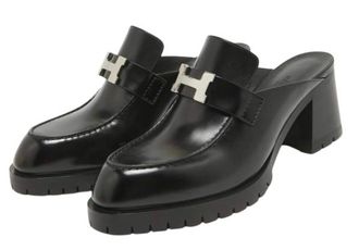 Herm&egrave;s Black Constance Mules Size 37.5