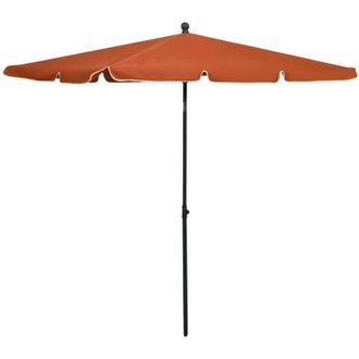 vidaXL vidaXL Parasol de jardin avec m&acirc;t 210x140 cm Terre cuite