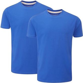 Charles Wilson Pack de 2 T-Shirts à Col Rond (L, Azure Blue (0824))