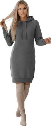 OZONEE Damen Hoodie Kapuzenpullover Lang Sweatjacke Sweatkleid Winterkleid Herbstkleid Kleid Sweatshirt Sweatshirtkleid Kapuzenjacke Kapuzenpulli Kapuze Lang