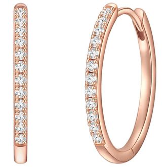 Glanzst&uuml;cke M&uuml;nchen Ohrringe - Sterling Silber Creolen Zirkonia - Gr. unisize - in Quarz - f&uuml;r Damen