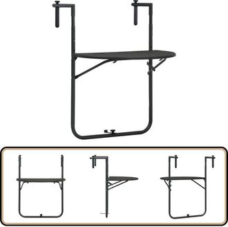 vidaXL Balkon-Hängetisch Braun 60x64x83,5 cm Kunststoff Rattan-Optik - Balkontisch - Hängetisch - Gartenmöbel - Esszimmertisch - Bistrotisch