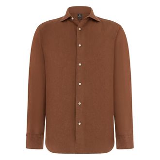 Boggi Milano Homme, Chemises, Orange, Taille: S Chemise en lin coupe droite