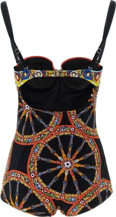 Dolce & Gabbana Womens Multicolor Polyamide One-Piece Swimsuit Clothing
