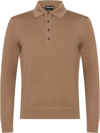 Tom Ford Homme, Tops, Brun, Taille: 2XL Pull Polo C&ocirc;tel&eacute;