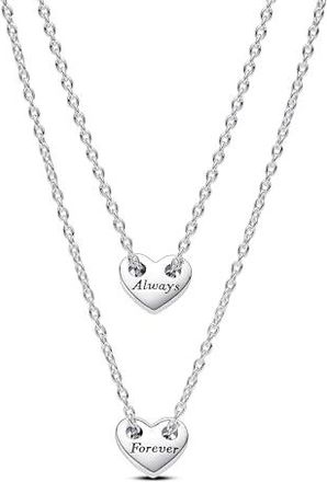 Pandora Pandora Colliers séparables Coeurs en argent sterling, 45