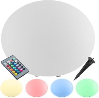 TecTake TecTake Lampe sph&eacute;rique LED multicolore avec telecommande 16 couleurs Veilleuse Lampe jardin Taille M (&Oslash;35x21,5cm) Luminaire exterieur &Eacute;clairage ext&eacute;r