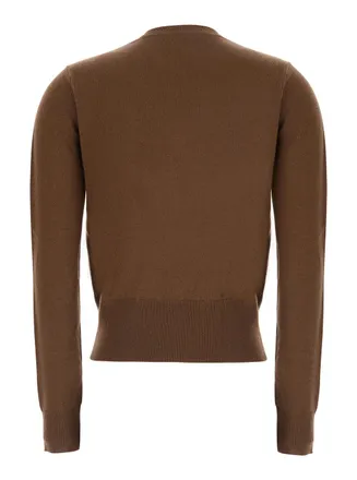 Max Mara Womens Sweater Mstliuti Brown Wool And Cashmere Tops Top