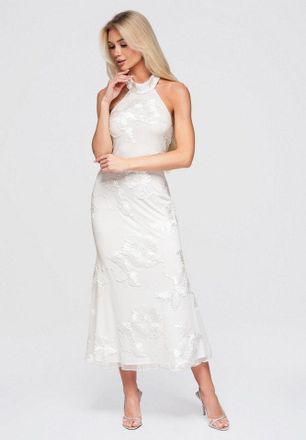 Ombre Abendkleid Dress LA-OM-DLR378 ecru XS Ecru S (kein Set, 1-tlg)