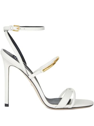 Elisabetta Franchi sandales en cuir 105 mm - Blanc