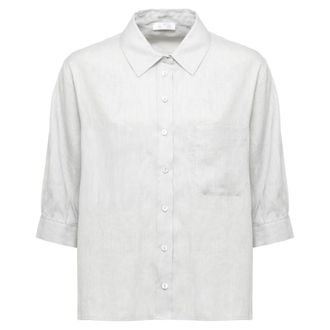 PANICALE Panicale, Femme, Blouses et Chemises, Gris, Taille: 36 FR Asymmetric Hem Shirt
