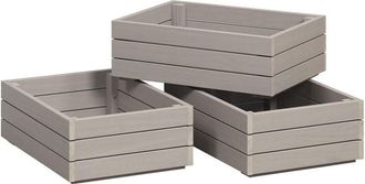 ebuy24 Arona 3 Holzkisten grau