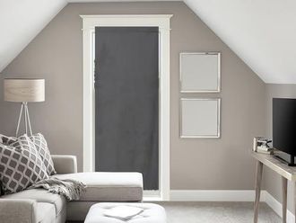 Soleil d'Ocre Panama Verschleierung Tor Fenster, Baumwolle, Anthrazit, 90 x 200 cm