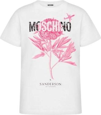 Moschino unisex, Tops, Blanc, Taille: 2XS T-shirt imprim&eacute; en jersey de coton