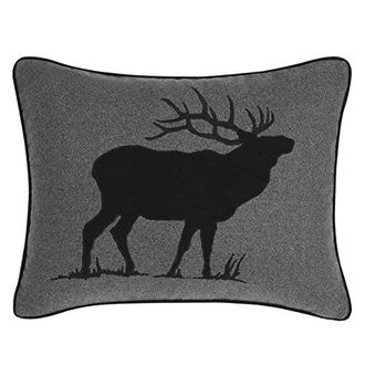 Eddie Bauer Elk Throw Pillow, 16x20, Charcoal