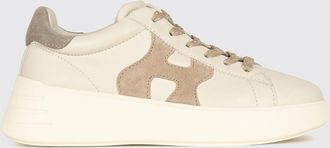 Hogan Baskets &agrave; plateforme Rebel H562 en cuir et daim avec logo H