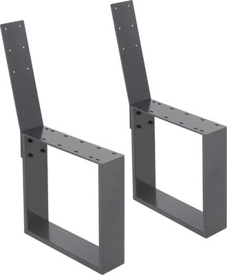 ML Design ML-Design 2 St&uuml;ck Bankbeine aus Stahl massiv 40x78,5cm Anthrazit stabil wetterfest rostfrei Bankgestell aus Metall mit R&uuml;ckenlehne f&uuml;r Au&szlig;enbereich DI