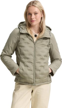 Tom Tailor Damen 1046596 Hybrid Steppjacke mit Kapuze, 10678-Smoked Olive, XXL