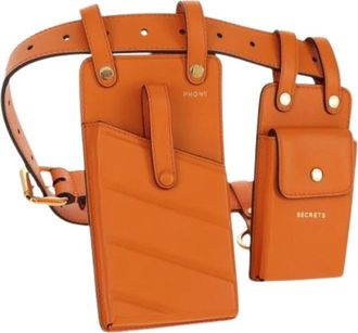 Fendi Ceinture Vintage en Cuir Pre-owned - Femme - Pre-owned - Orange - Taille: ONE Size