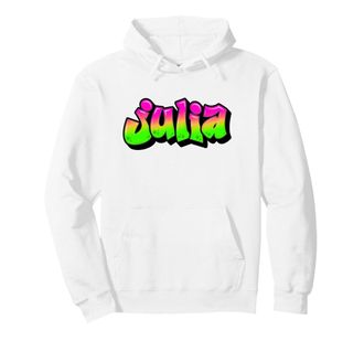 BDAZ Julia Graffiti Personalisierter Name Gr&uuml;n Rosa Frauen M&auml;dchen Pullover Hoodie