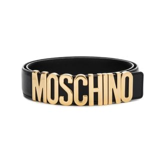 Moschino Femme, Accessoires, Noir, Taille: M Ceinture en cuir avec logo