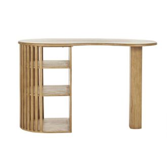 Miliboo Bartisch mit Ablagef&auml;chern aus massivem Mangoholz H90 cm LOBIO
