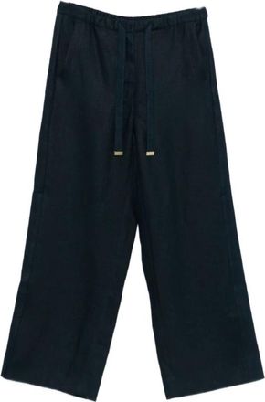 Max Mara Femme, Pantalons, Bleu, Taille: 42 FR Wide Pantalons