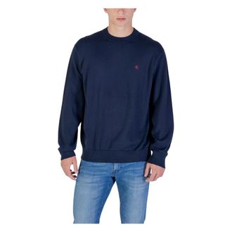 Calvin Klein Jeans Homme, Sweatshirts et sweats &agrave; capuche, Bleu, Taille: 2XL LS EZ Cotton Crewnk