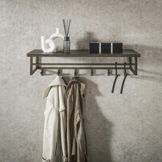 Pier Import Pier Import - Portemanteau mural vintage 1 &eacute;tag&egrave;re 6 crochets ralf