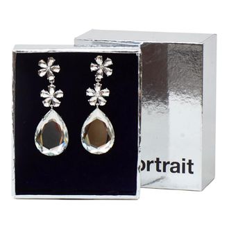 Self Portrait Boucles doreilles florales orn&eacute;es de cristaux - Femme - Accessoires - Blanc - Taille: ONE Size