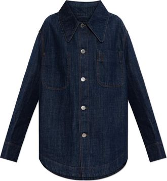 Ami Femme, Blouses et Chemises, Bleu, Taille: 36 FR Chemise en denim oversize