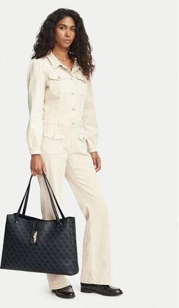 Guess Handtasche Yvonne Logo Travel TWLB23 78024 Dunkelgrau