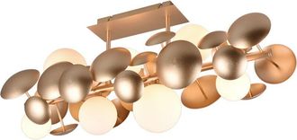 Trio Plafonnier 8xg9 max 10w metal dore verre blanc select - bubble 88830846