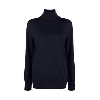 Jil Sander Blauer Woll-Langarmpullover - - Knitwear - Damen - Blau - M