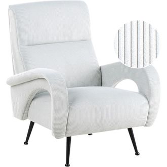 Beliani Beliani - Sessel Mintgr&uuml;n aus Cord mit Schwarzen Beinen Retro Stil Design f&uuml;r Wohnzimmer Schlafzimmer Flur